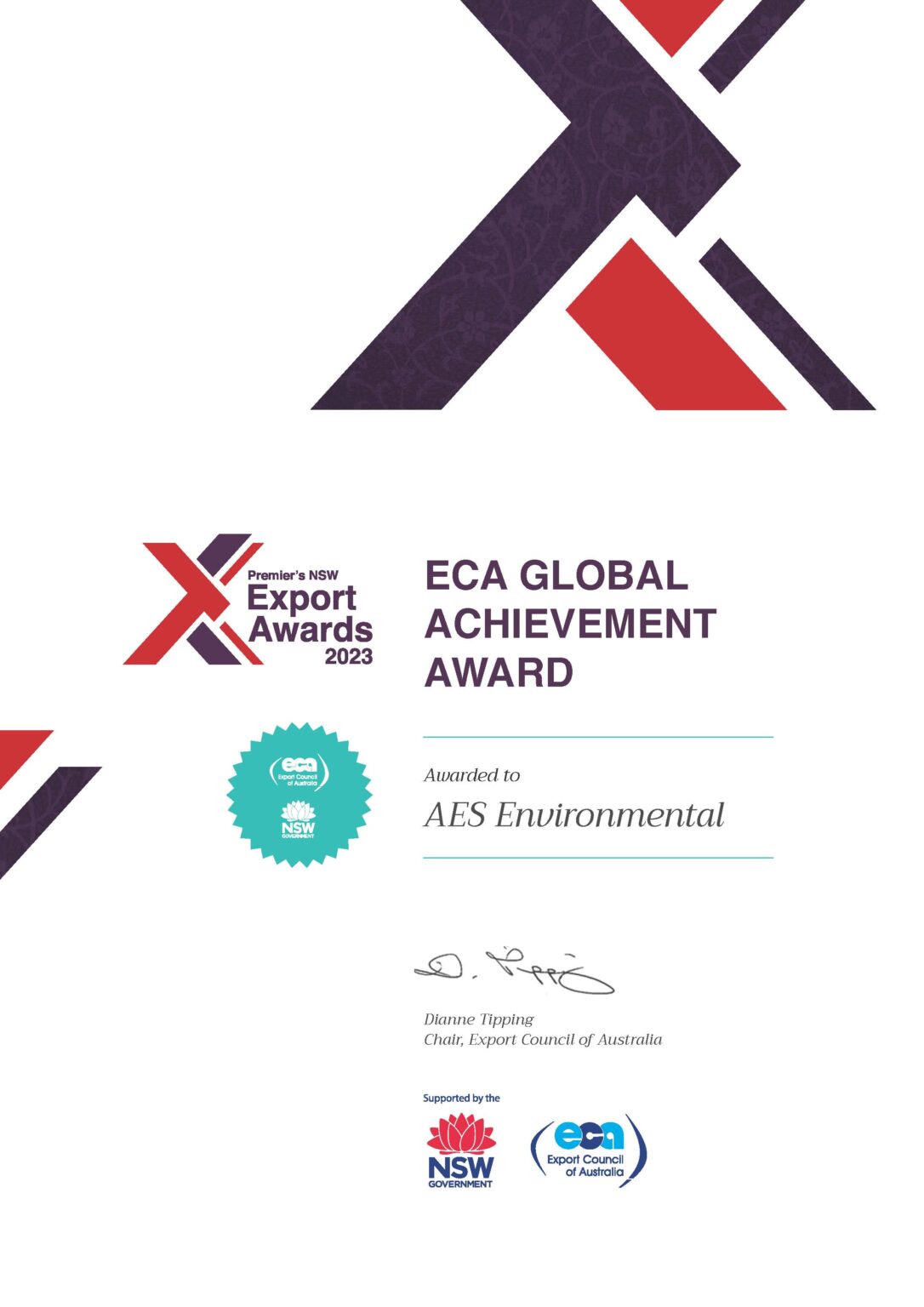 AES Wins at the NSW Premier's Export Awards