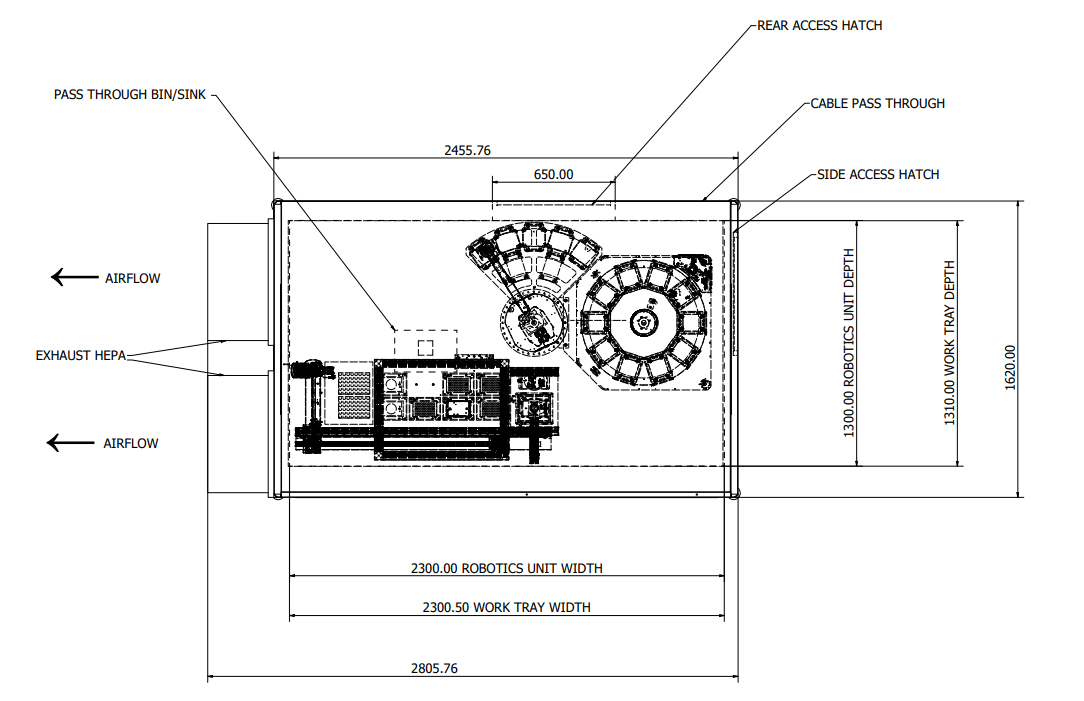 Maxi Ultra-Safe Class II Robotic Handling Biological Safety Cabinet