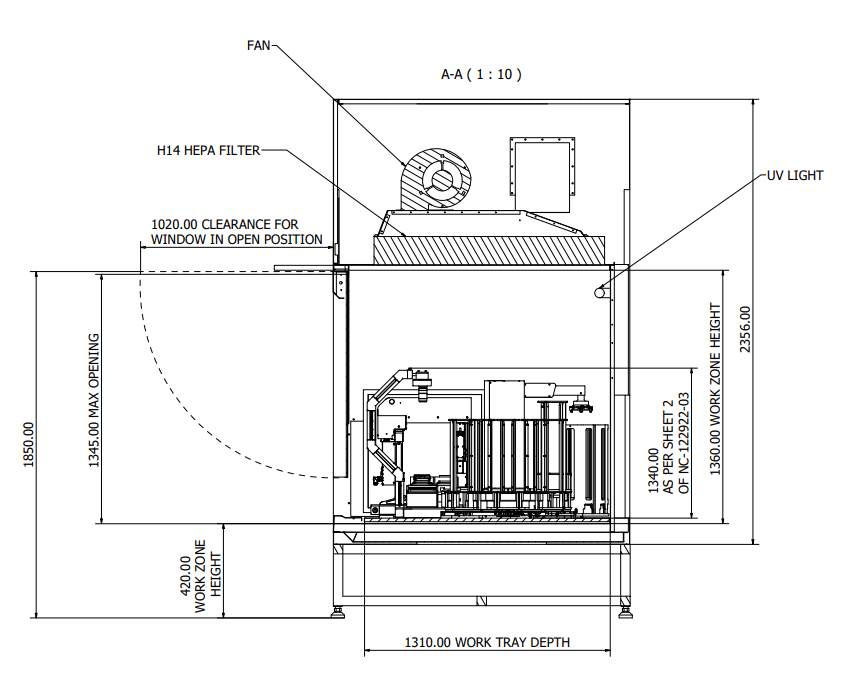 Maxi Ultra-Safe Class II Robotic Handling Biological Safety Cabinet